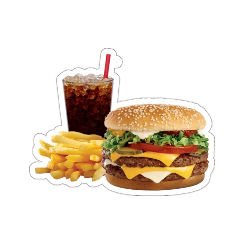 Fast Food Meal Stickers Hamburger, Fries, and Drink Decals Fun and ...