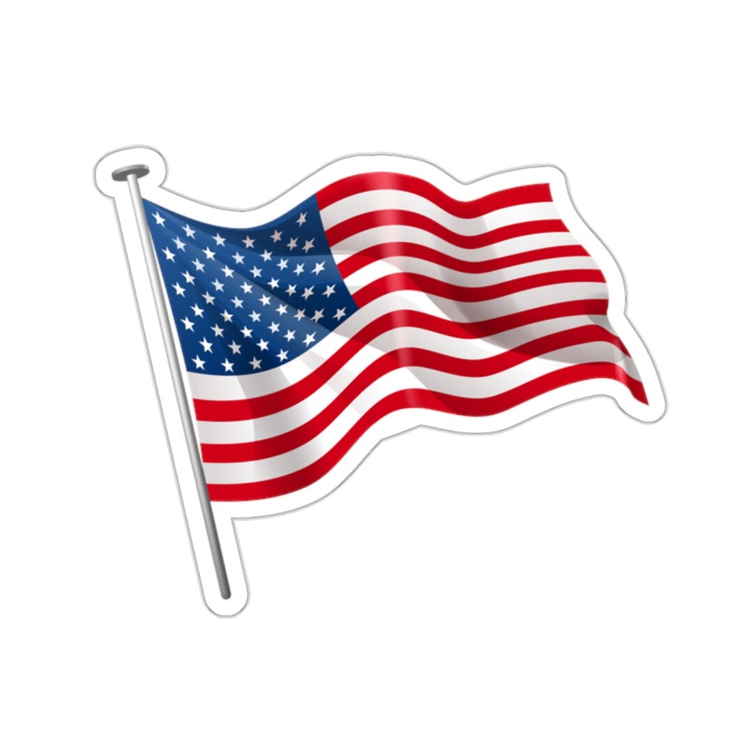 American Flag Sticker, American Pride, Red White and Blue Decal, Stars ...