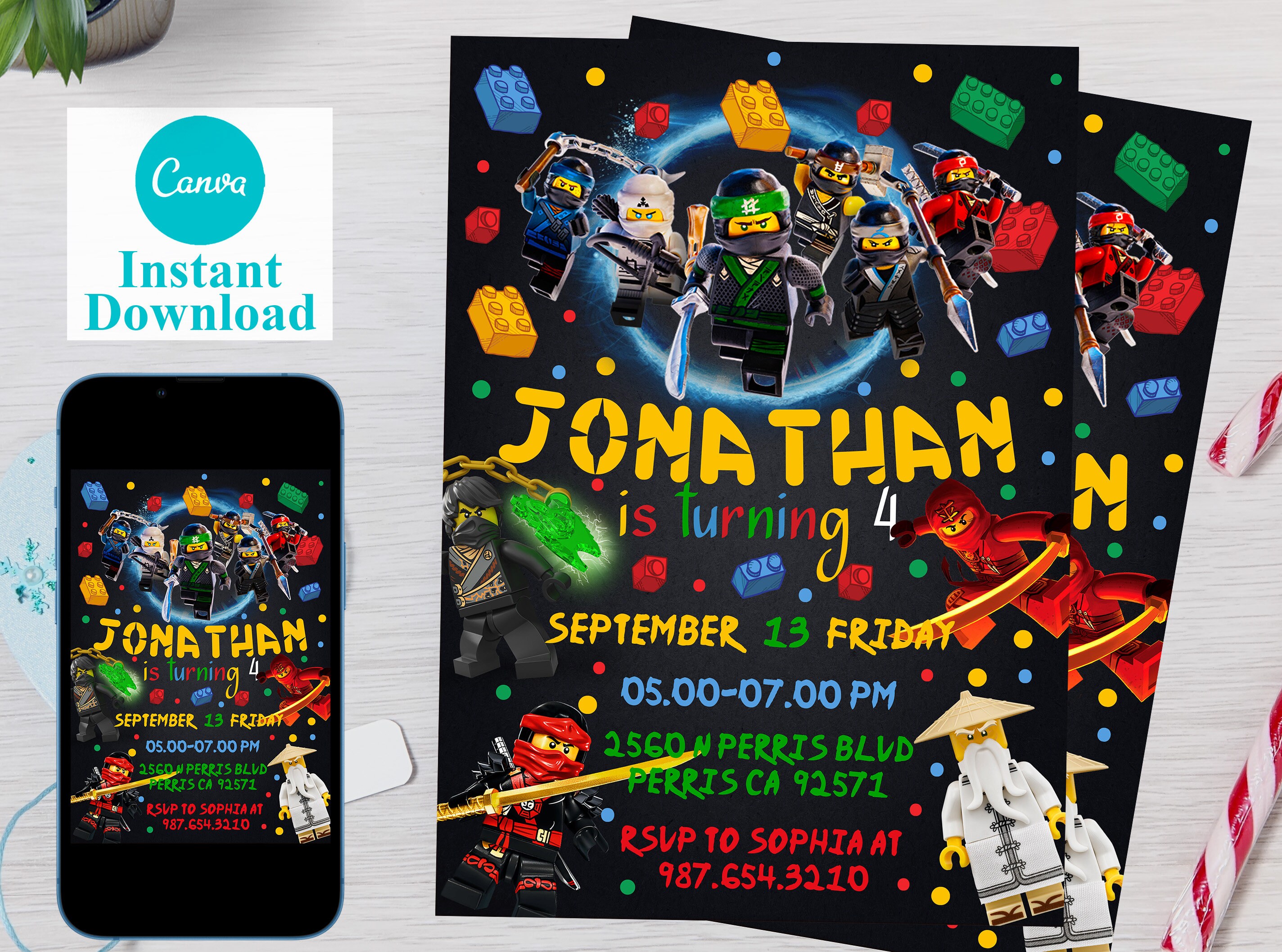 Editable Ninjago Birthday Invitation Template Printable - Etsy