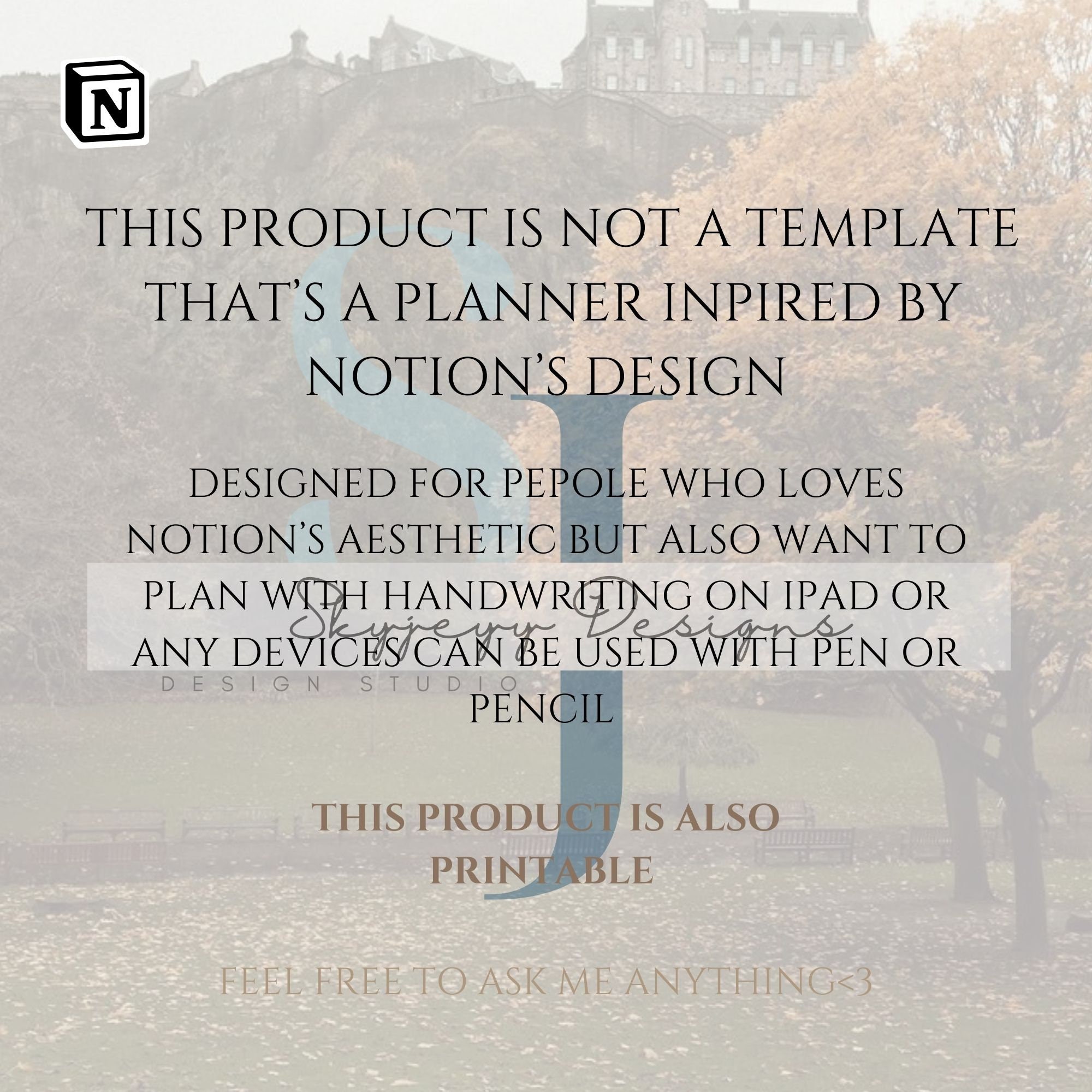 Notion Themed One Month Planner Fall & Autumn Edition - Etsy