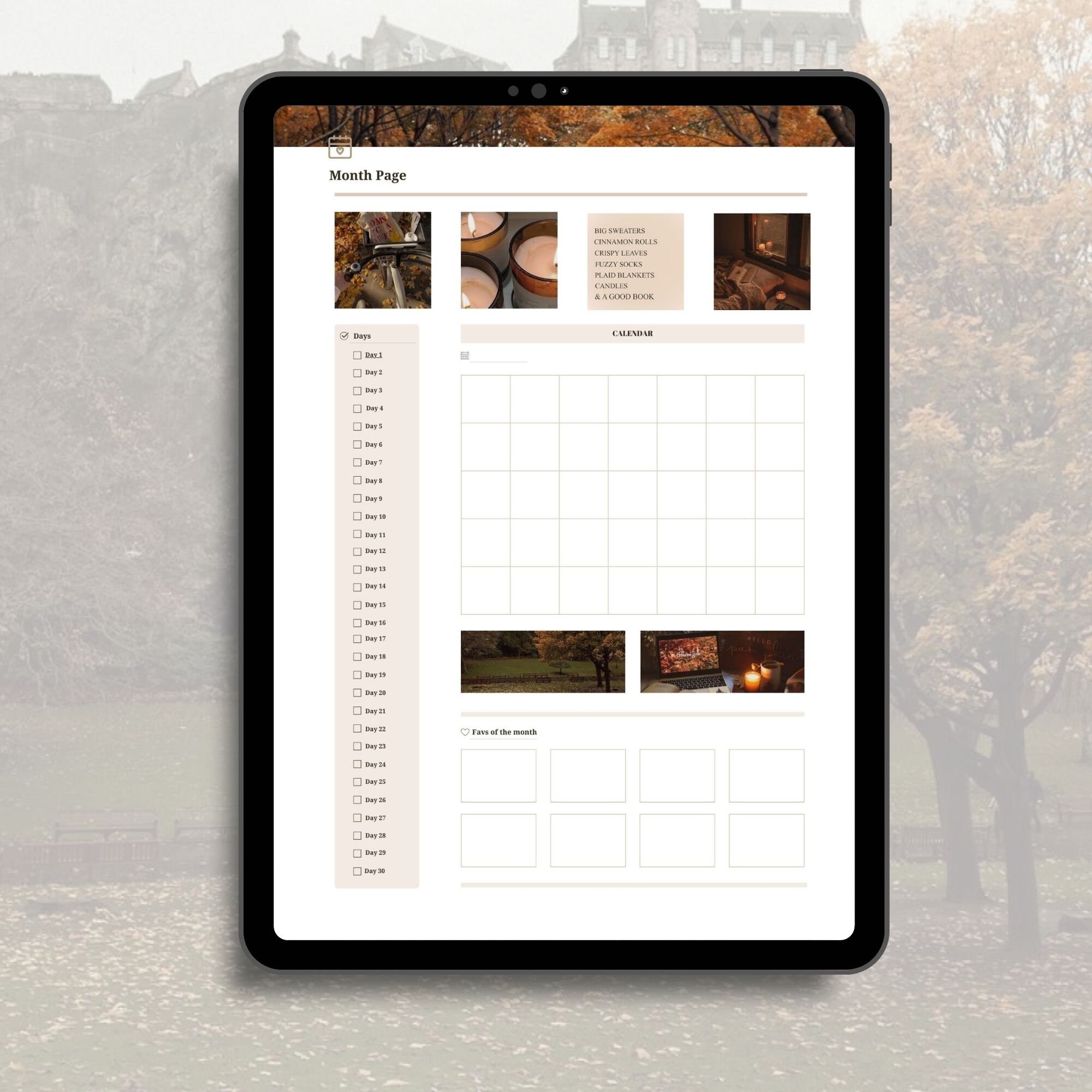 Notion Themed One Month Planner Fall & Autumn Edition - Etsy