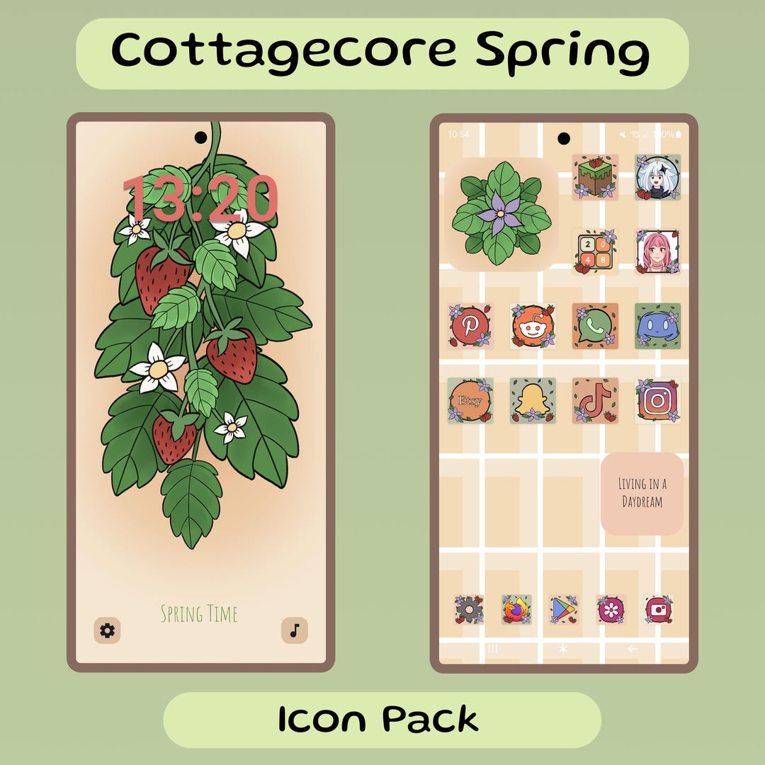 Aesthetic Cottagecore Spring Icon Pack | Cute Android, IOS and PC ...