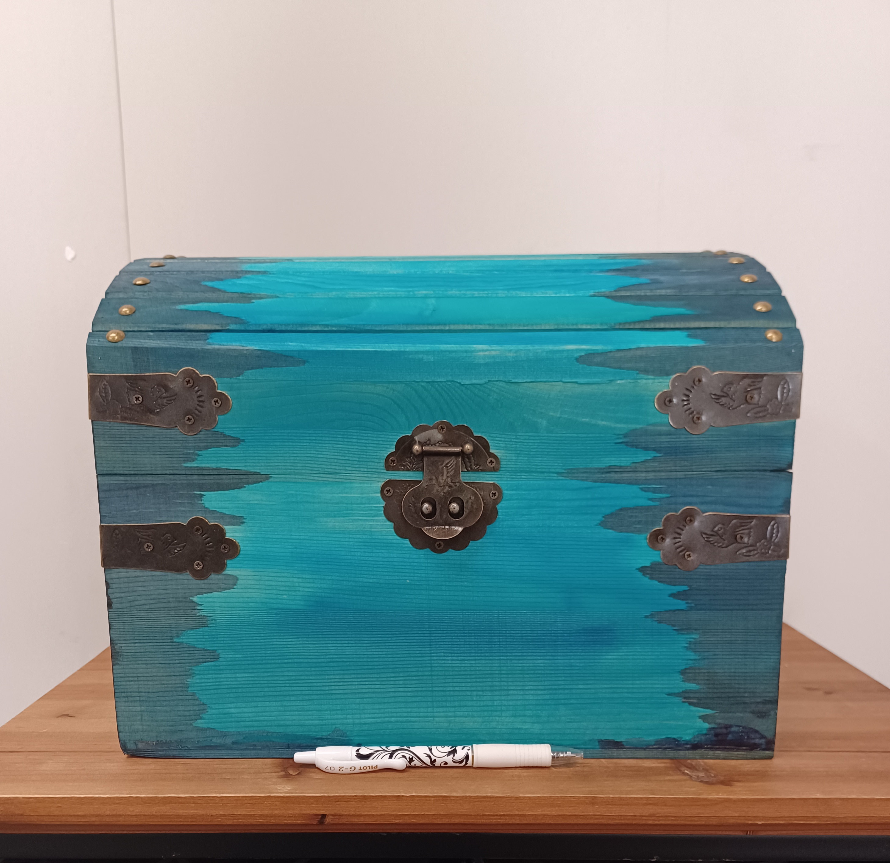 Sky Blue and Black Large Treasure Chest - Etsy