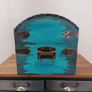 Sky Blue and Black Large Treasure Chest - Etsy