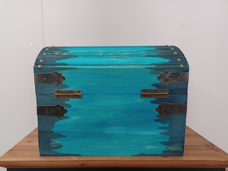Sky Blue and Black Large Treasure Chest - Etsy
