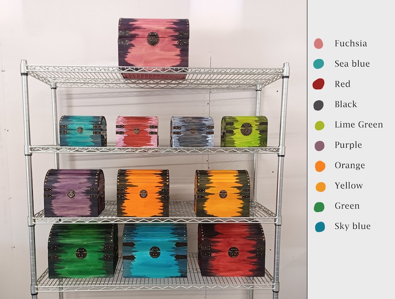 Sky Blue and Black Large Treasure Chest - Etsy