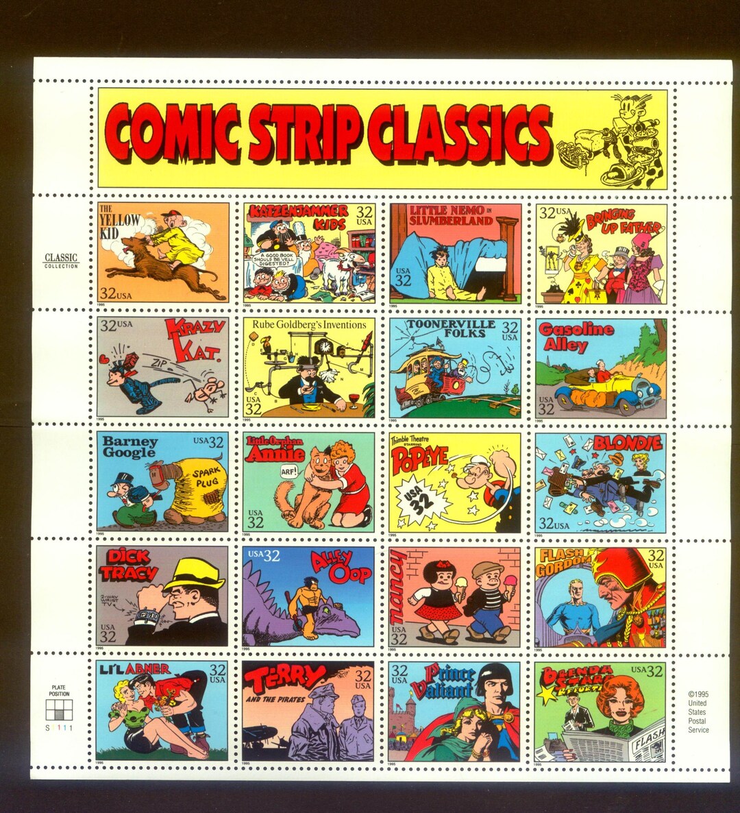 Comic Strip Classics32c Postage Stamps Vintage Collectibles - Etsy