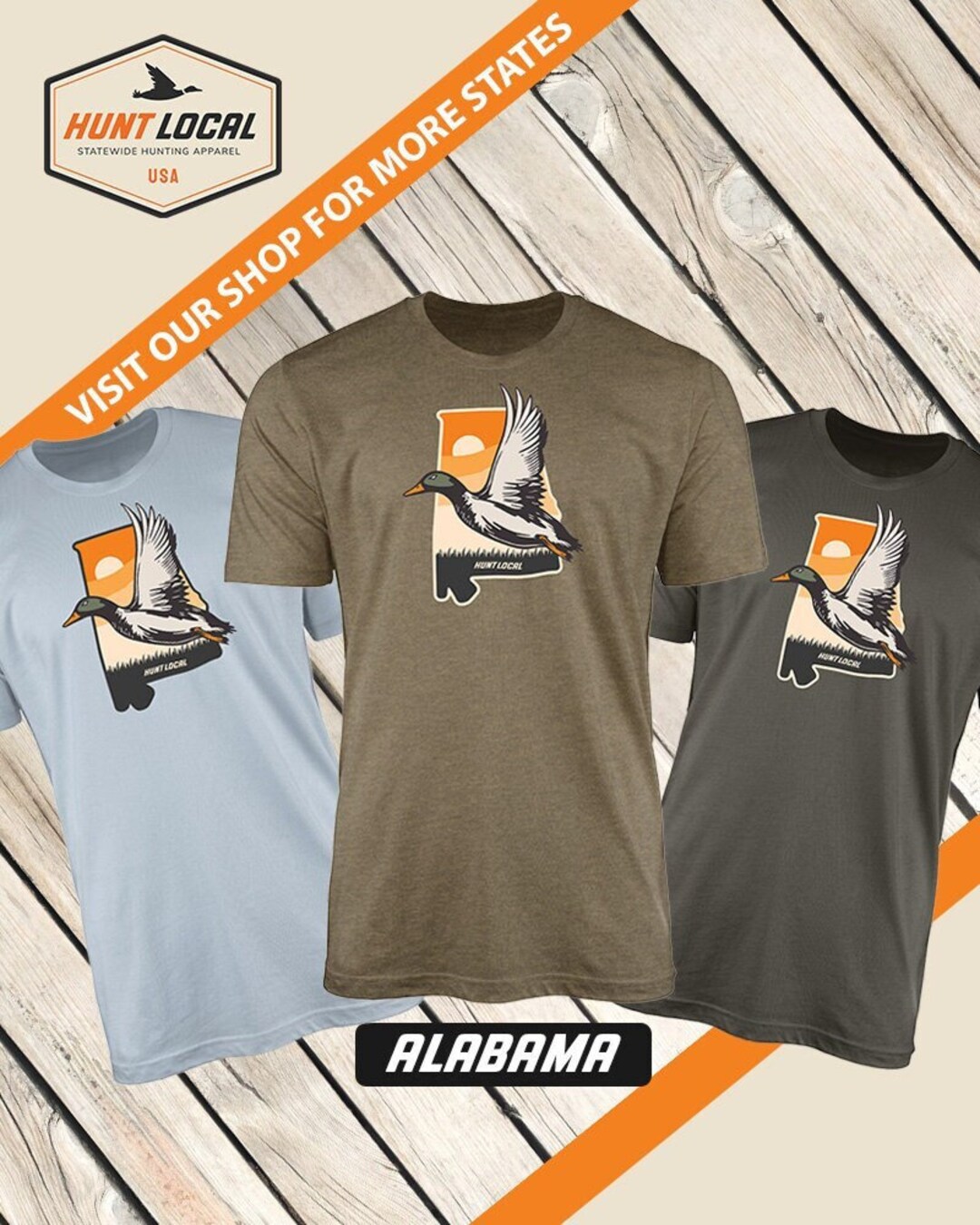 Alabama - Sunset Duck Hunting Shirt, Waterfowl Hunt Tshirt, Men's ...