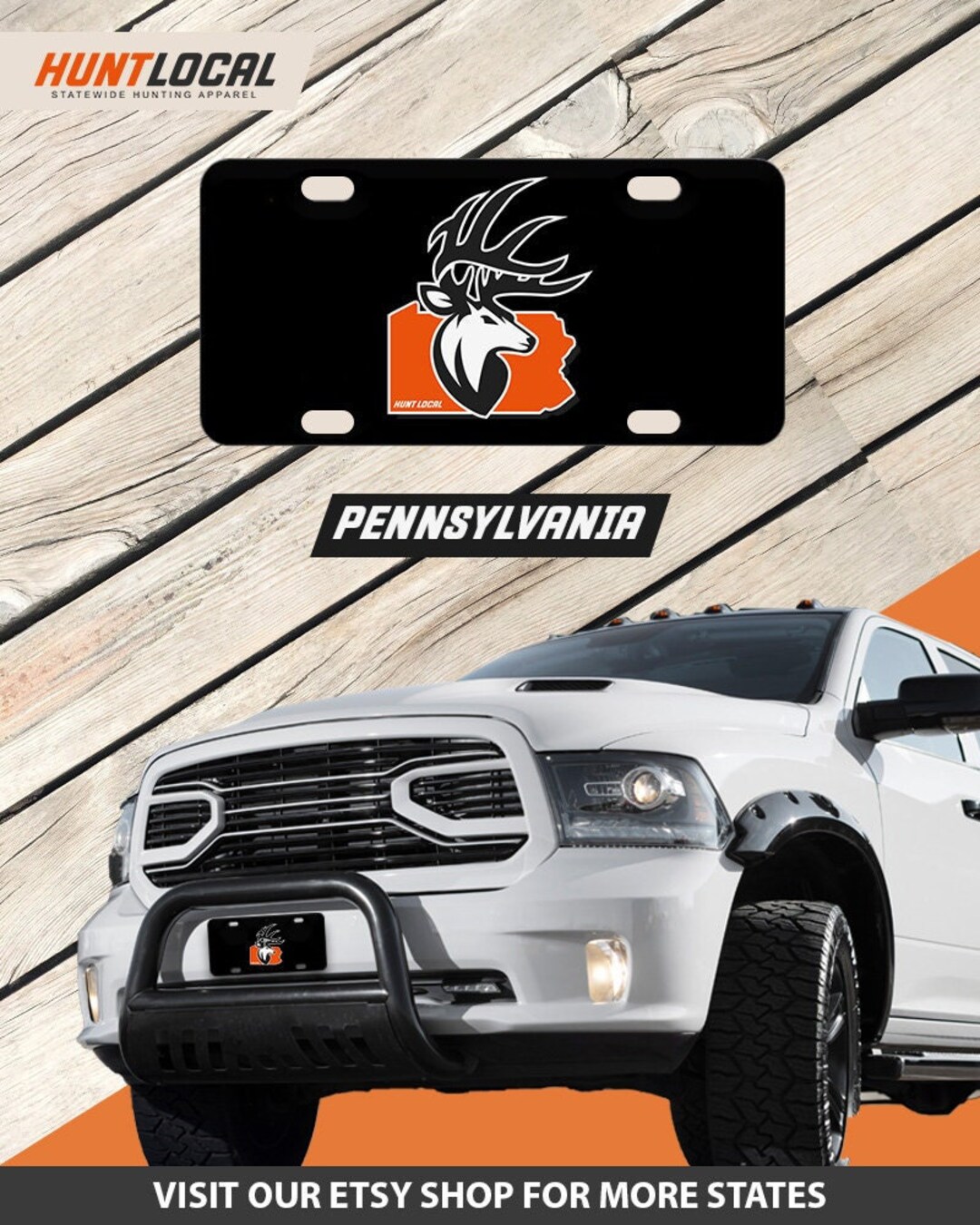 Pennsylvania Deer Hunting License Plate Whitetail Hunting - Etsy