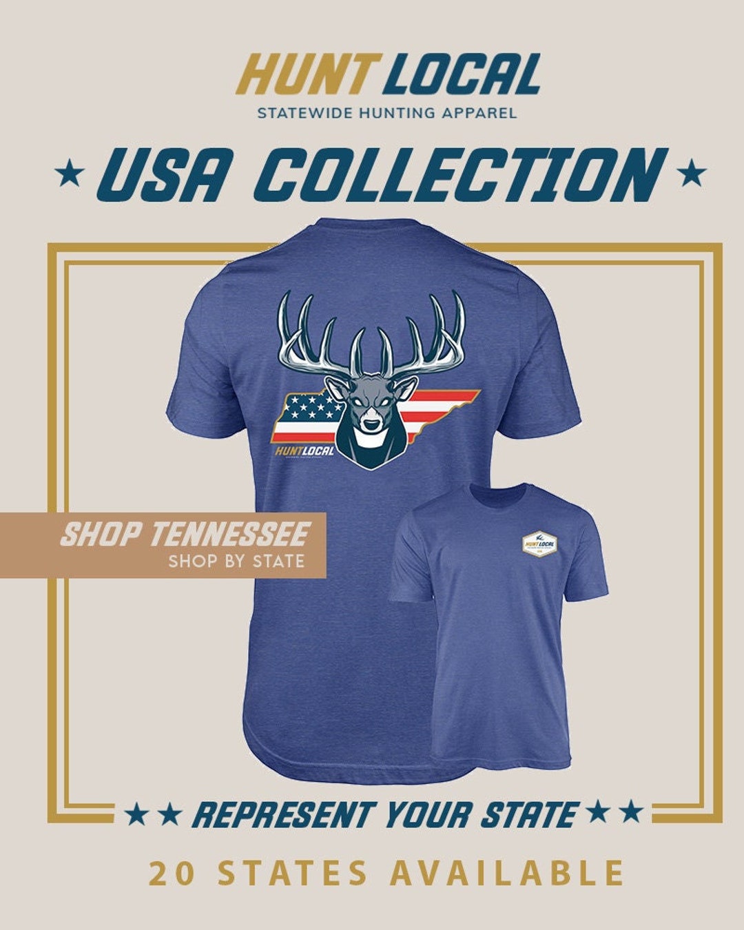 Tennessee - USA Deer Hunting Shirt, Men's Whitetail Buck Apparel, Women ...