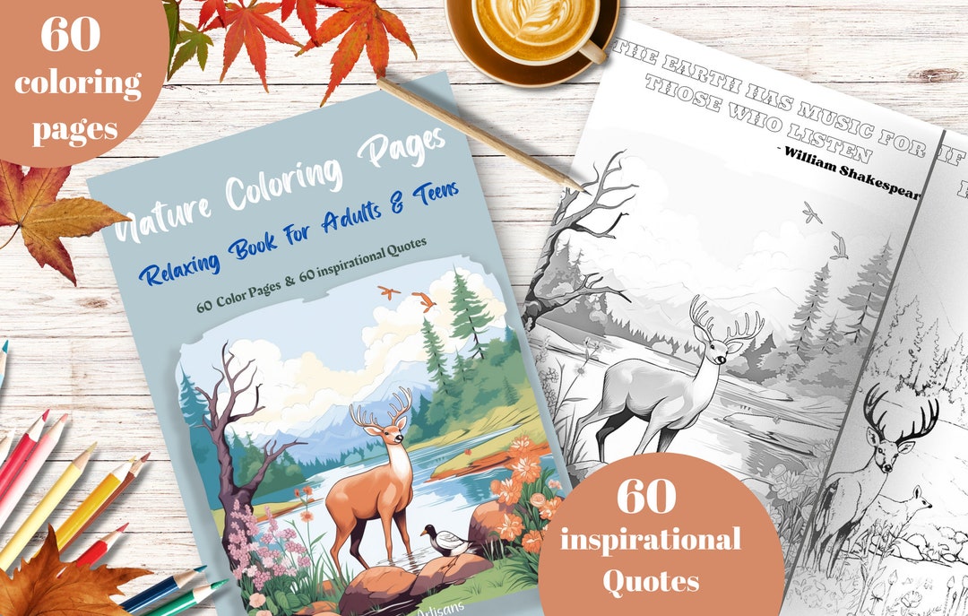 60 Printable Nature Coloring Pages With 60 Inspirational - Etsy