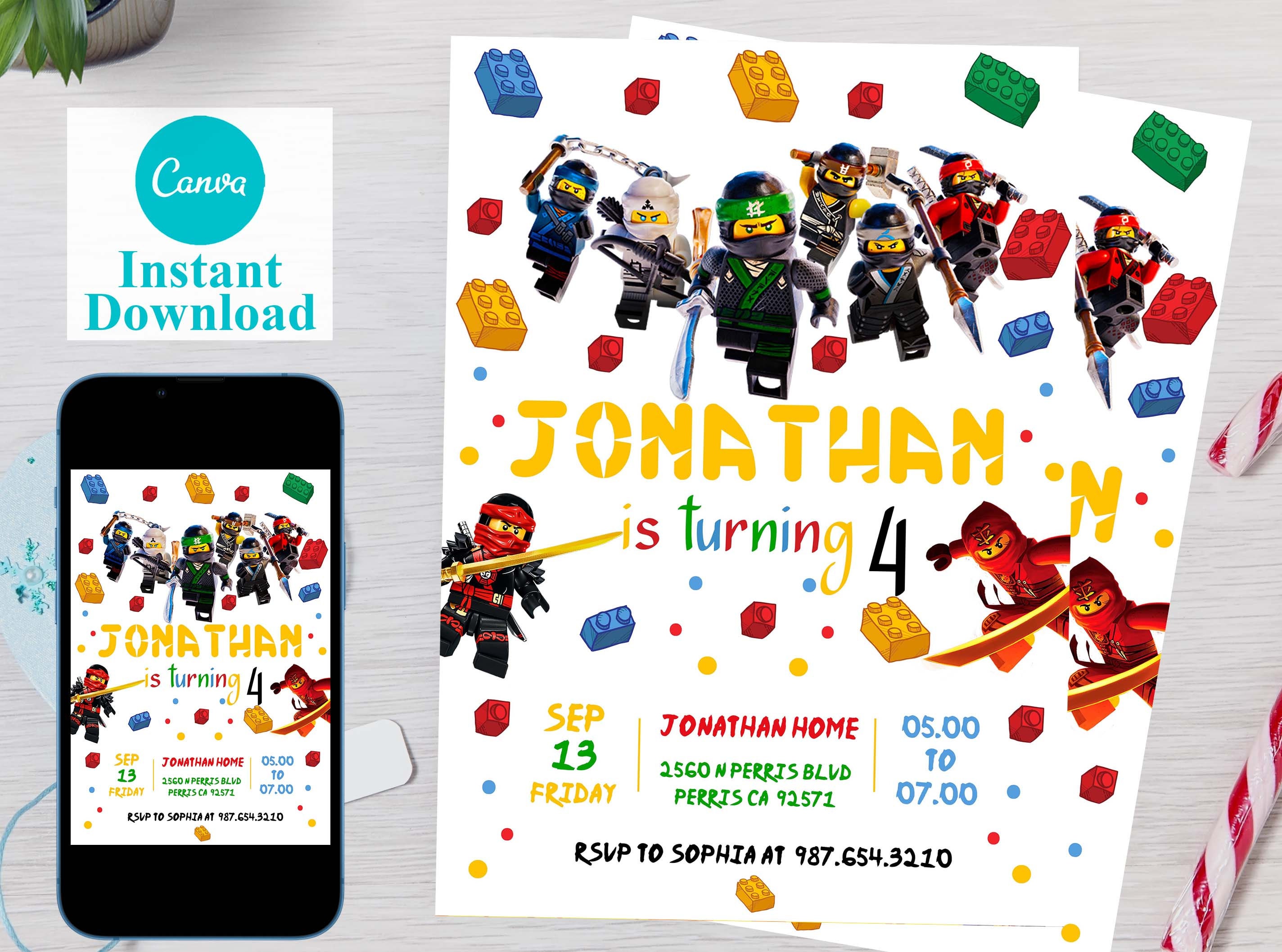 Editable Ninjago Birthday Invitation Template Printable - Etsy