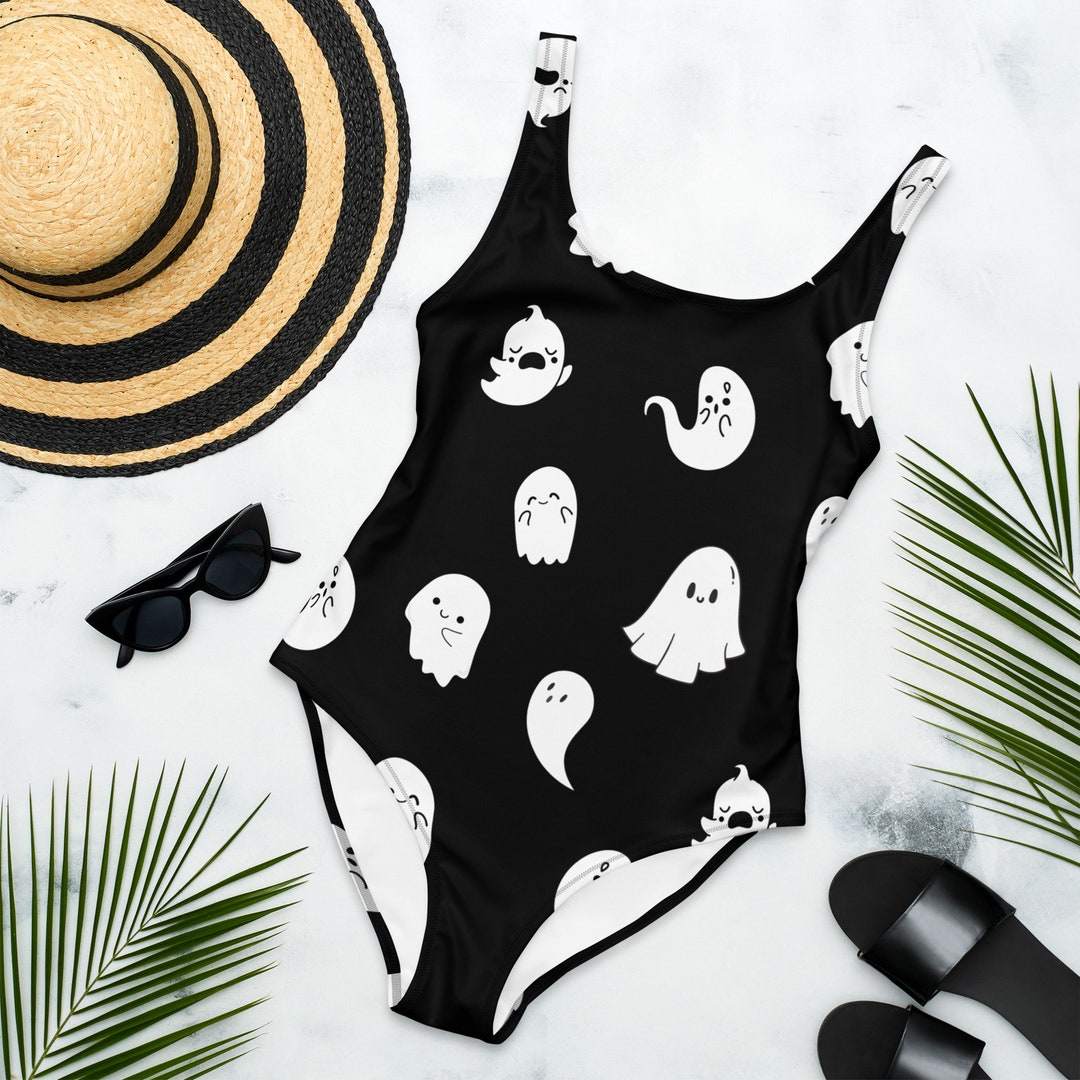 Ghost One-piece Swimsuit | Witchy Goth Swimwear | Alternative 90s Style ...
