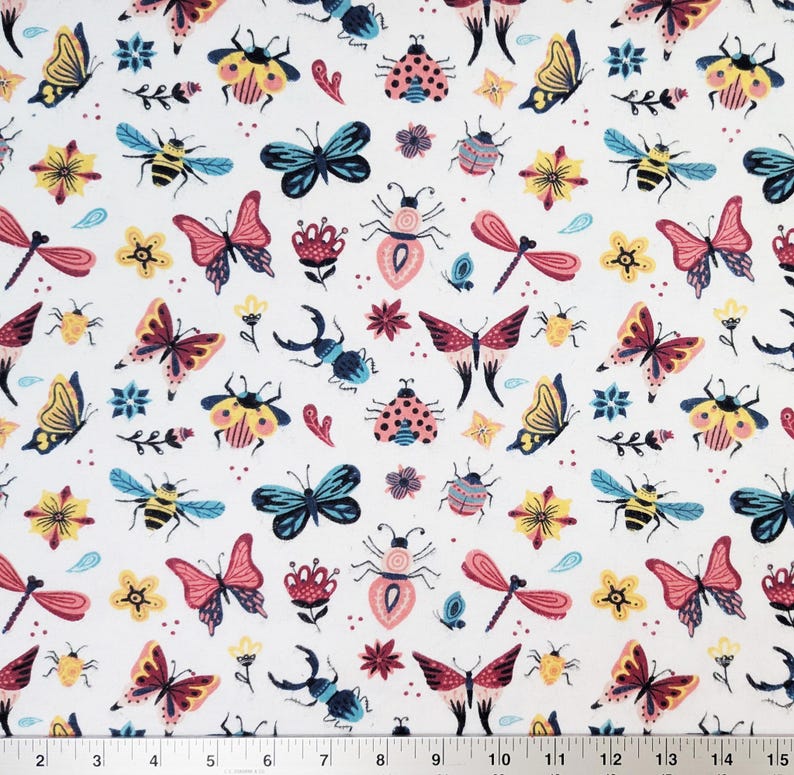Intricate Bugs Super Snuggle Flannel, 100% Cotton Fabric, Insects, Bugs ...