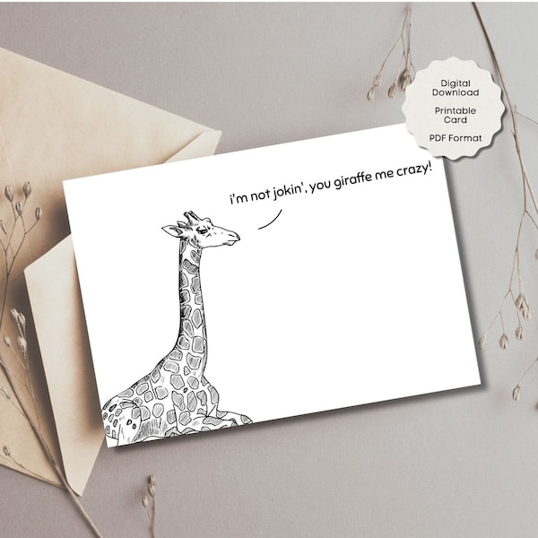 Giraffe Pun Card - Etsy