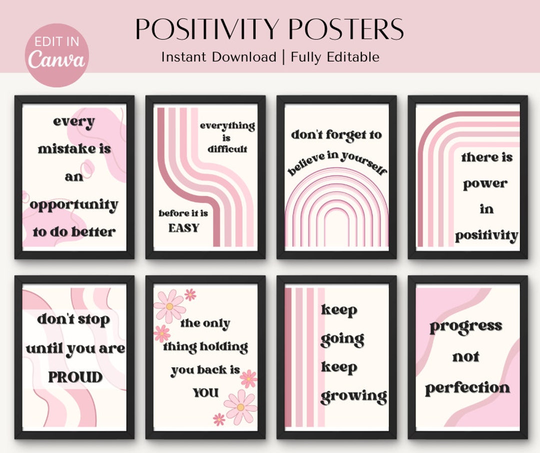 Positivity Classroom Posters | Editable Template | Instant Download ...