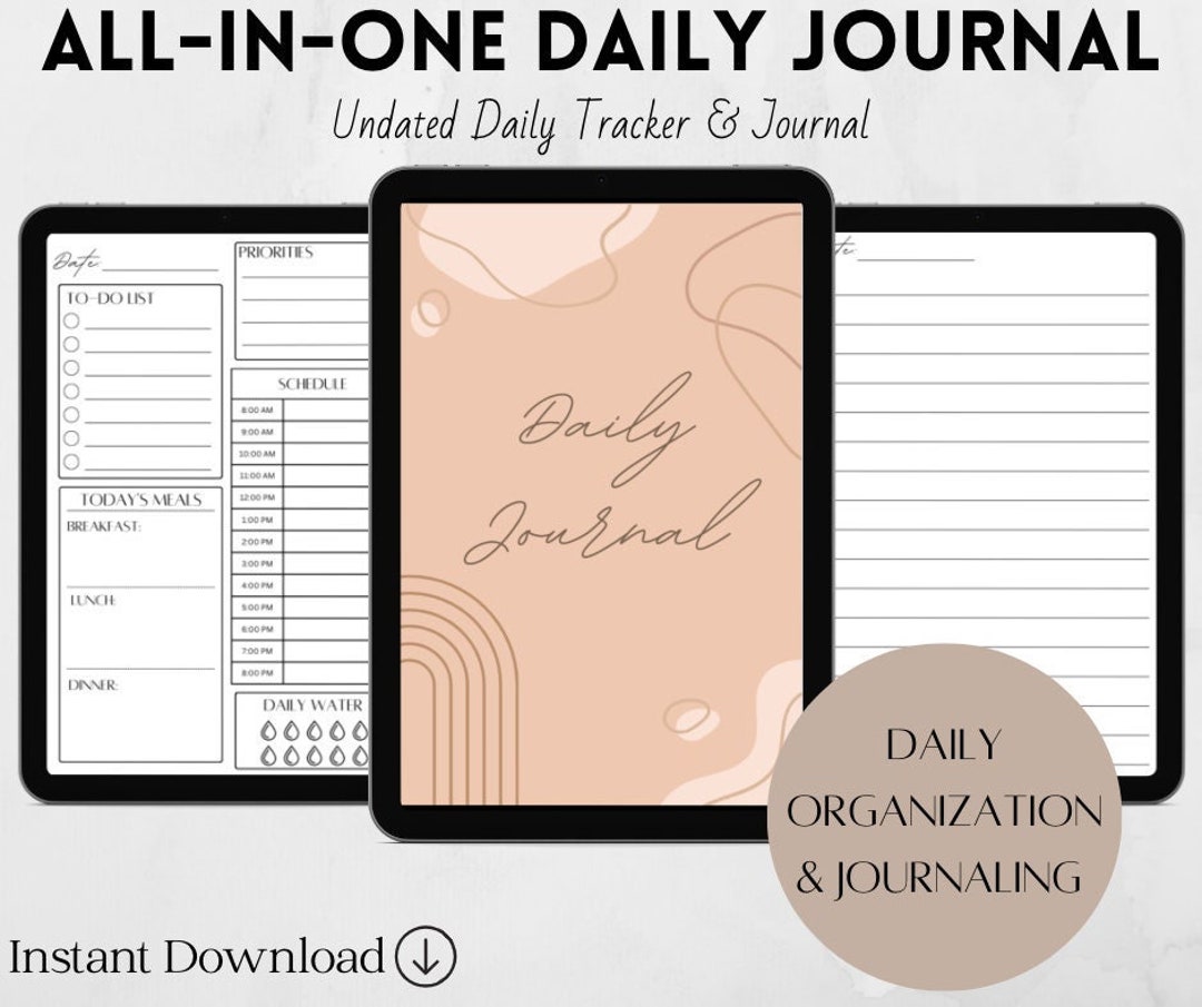 Digital Daily Organization Journal, Digital Daily Journal for Staying ...