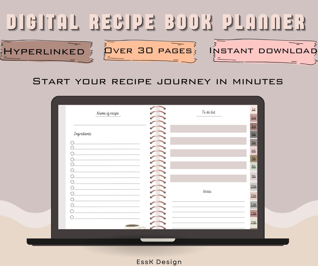 Digital Recipe Book, Goodnotes, Digital iPad Recipe Journal, Digital ...