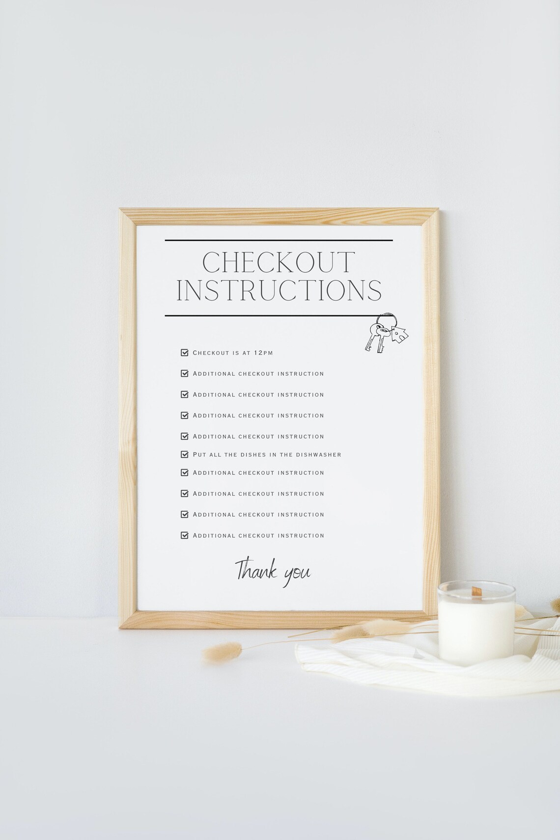 Editable Airbnb Sign Check Out Checklist Template House - Etsy UK