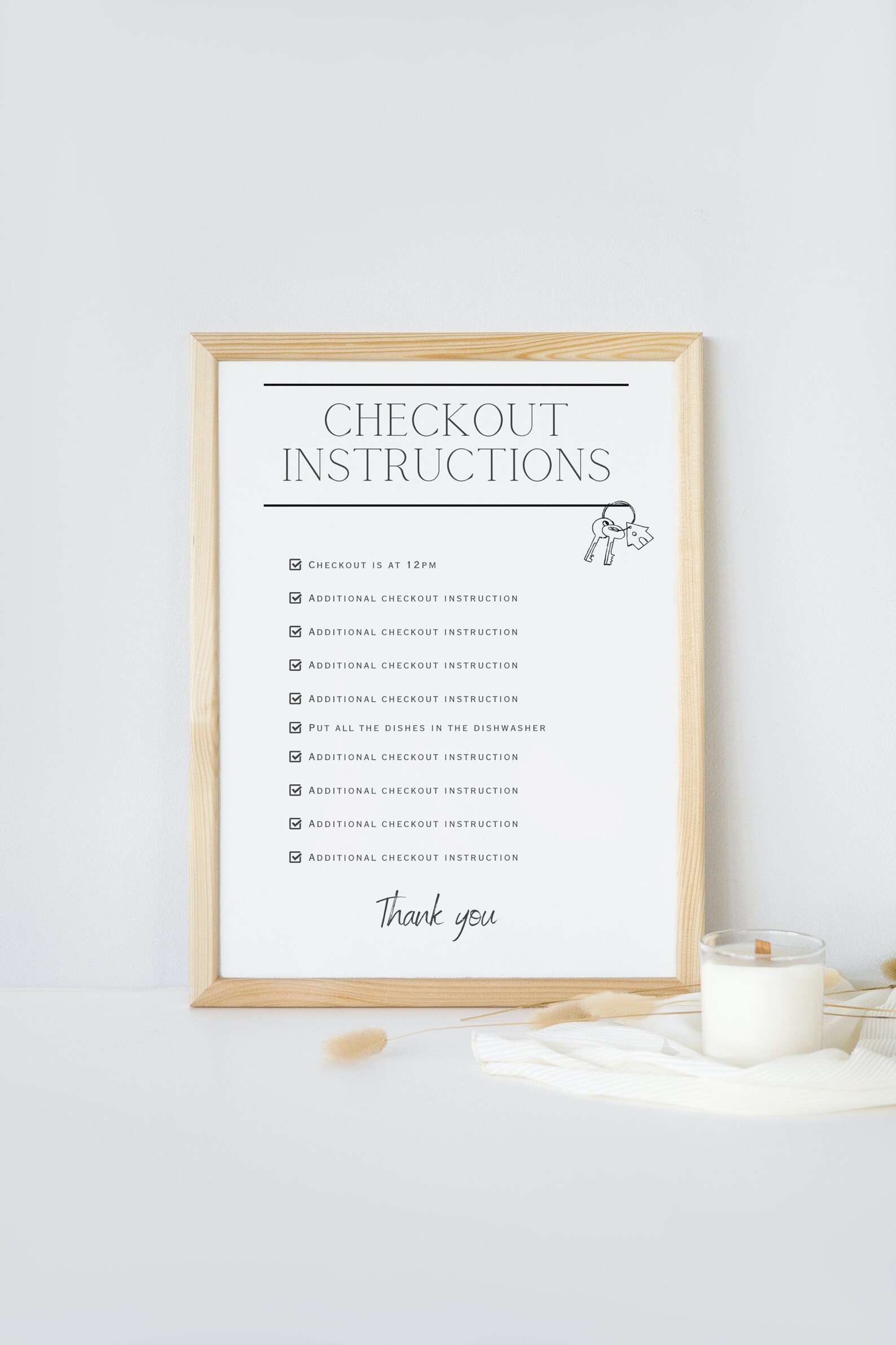 Editable Airbnb Sign Check Out Checklist Template House - Etsy UK