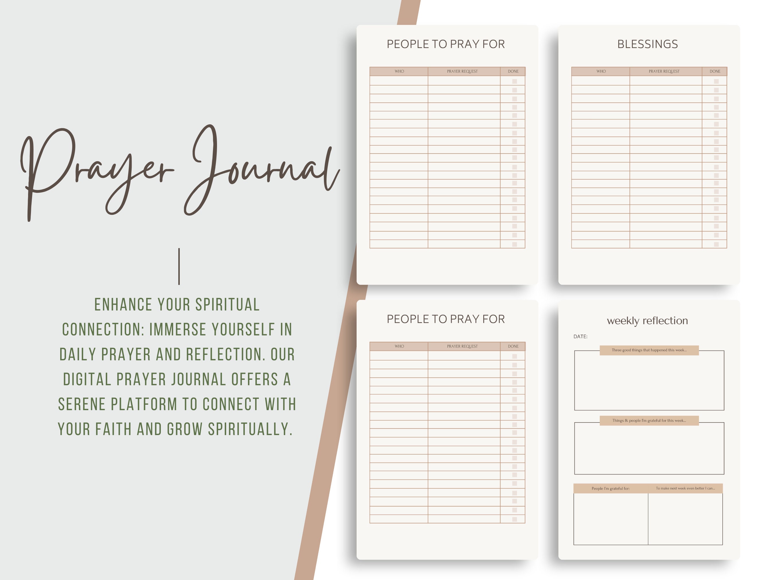 Digital Prayer Planner, Bible Study Journal, Inspirational Journal ...