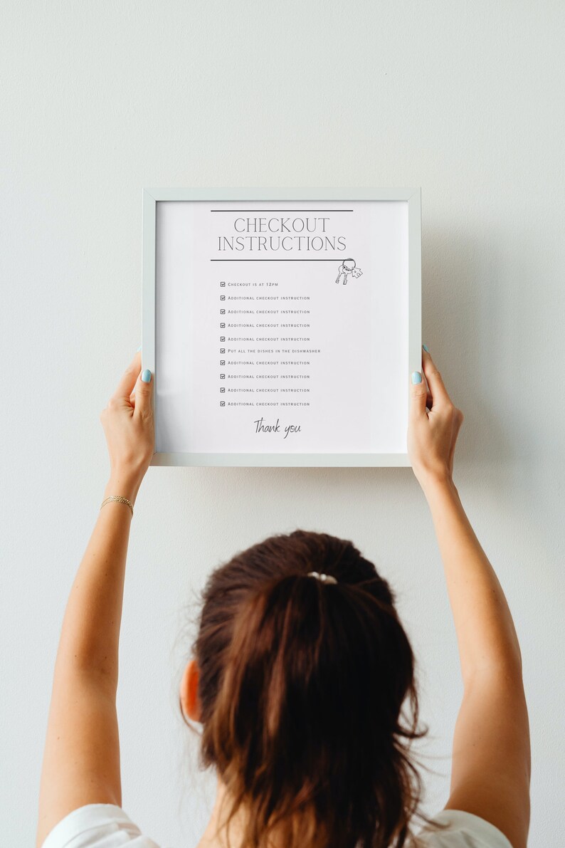 Editable Airbnb Sign, Check Out Checklist Template, House Rules, Airbnb ...