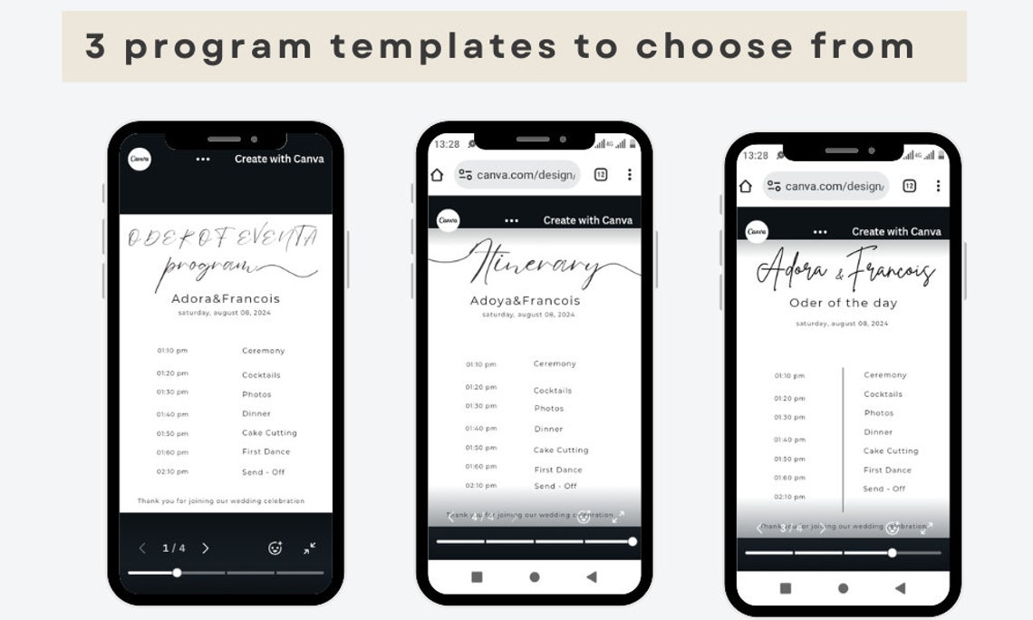 QR Code Sign Wedding Timeline Template Scannable Wedding - Etsy