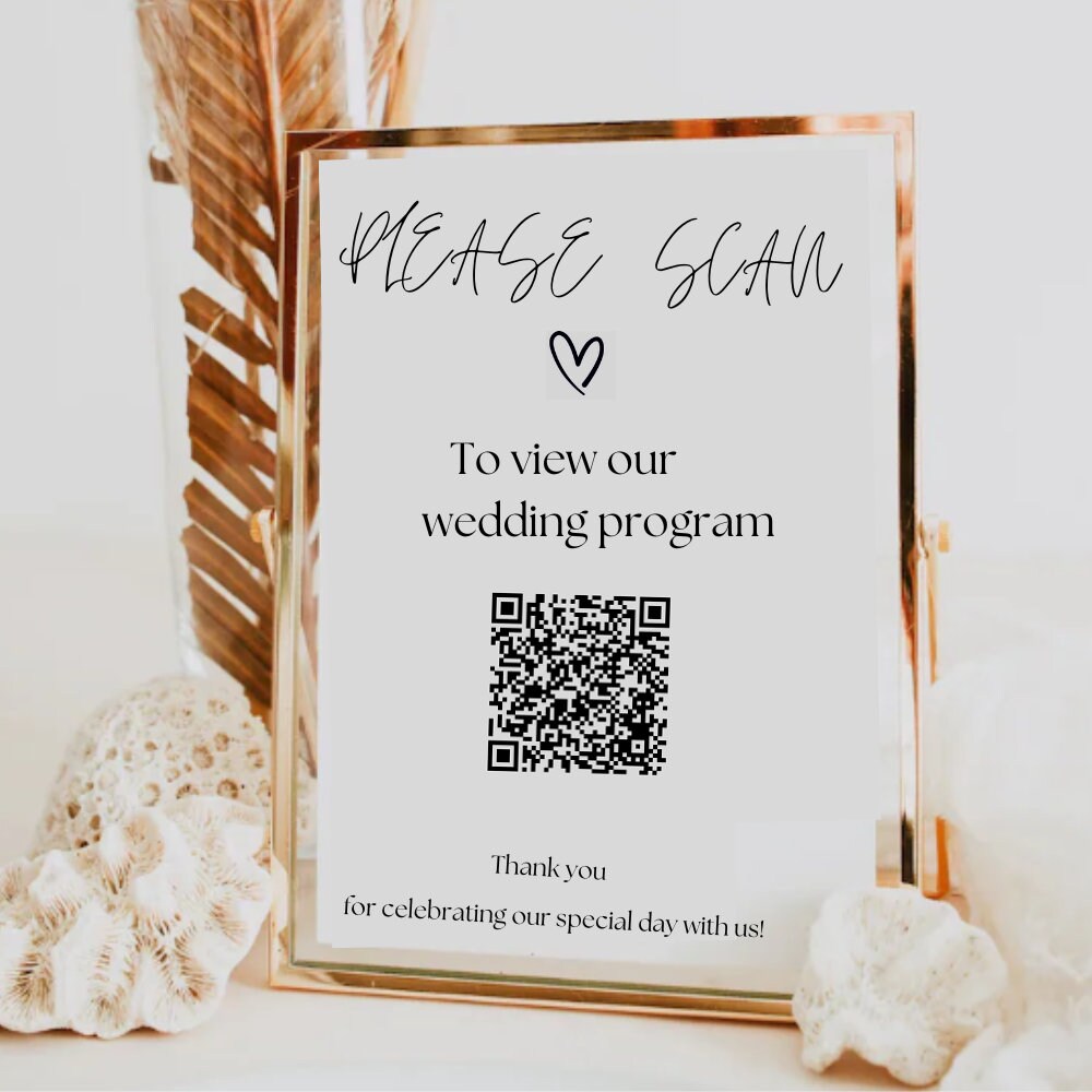 Wedding Itinerary Template QR Code Wedding Program Morden Wedding Order ...