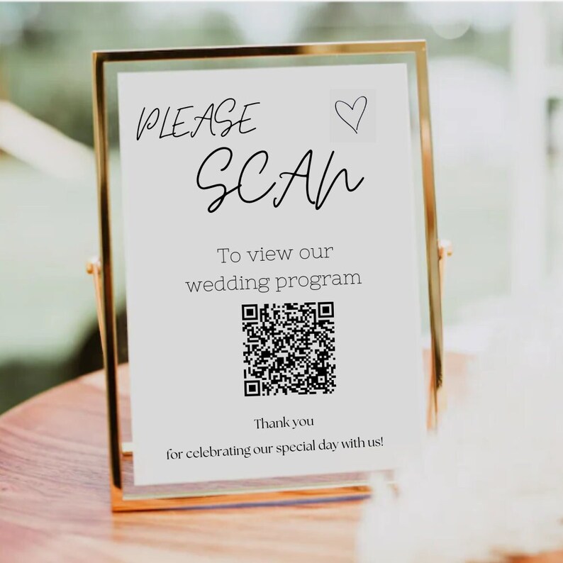 QR Code Sign Wedding Timeline Template Scannable Wedding - Etsy