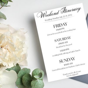 Wedding Program Template, Weekend Wedding Itinerary Template, Wedding ...