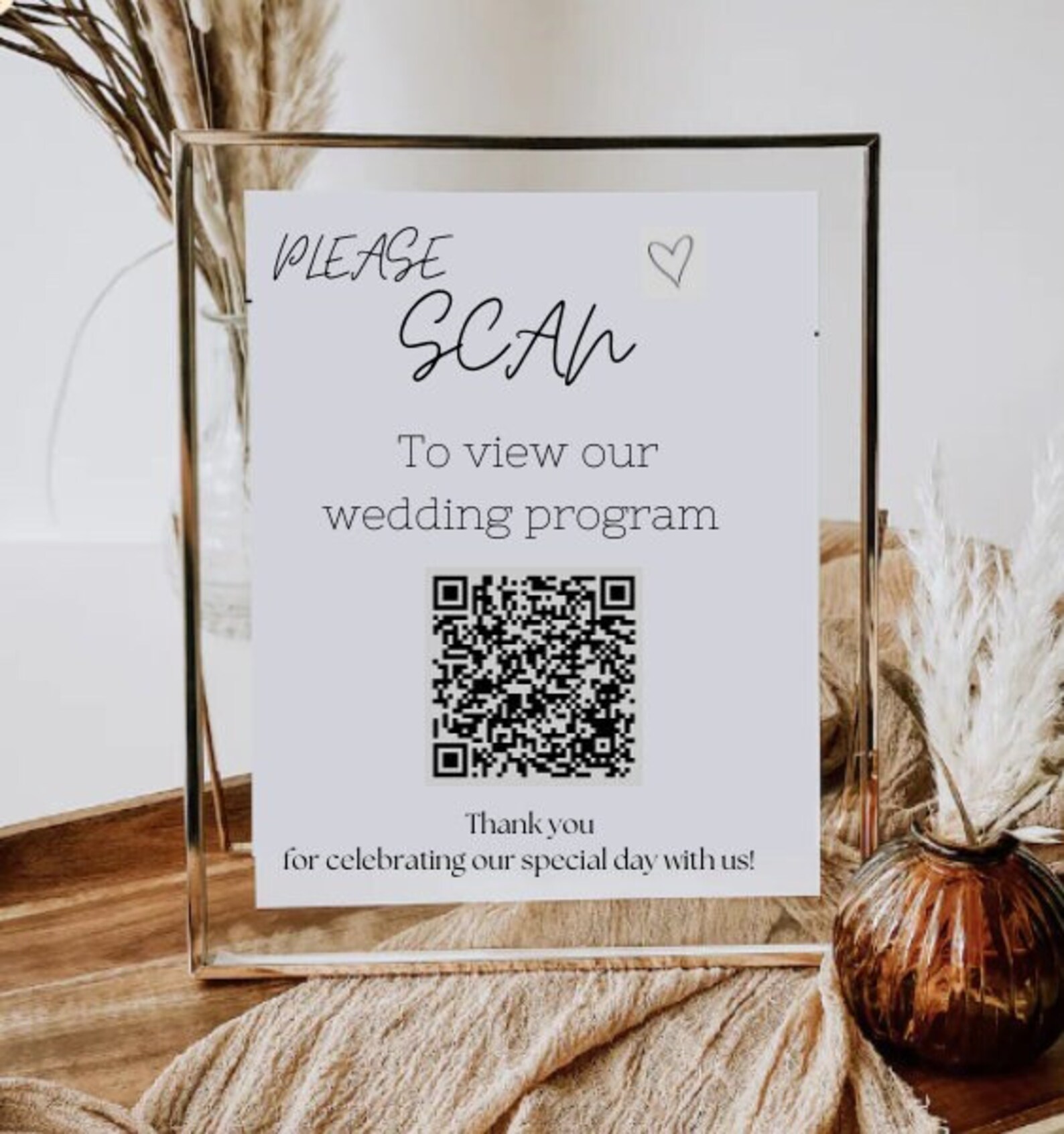 QR Code Sign Wedding Timeline Template Scannable Wedding - Etsy