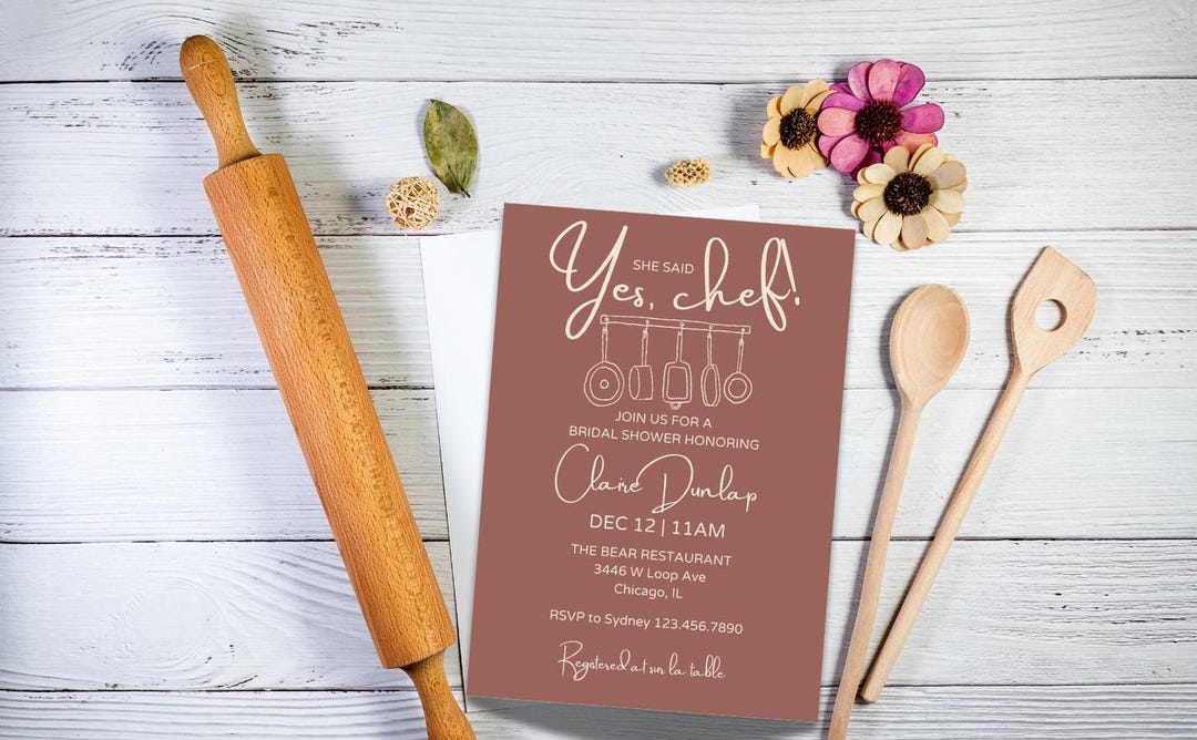 Yes, Chef! Bridal Shower Invitation | Tv-inspired Theme | Customizable ...