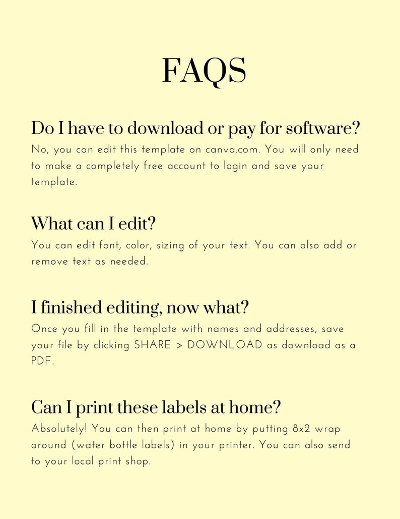 Printable Address Label Template, Wrap Around 8x2 Sticker for Envelope ...