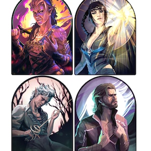 Baldurs Gate 3 Character Stickers, Astarion, Karlach, Shadowheart, Gale ...