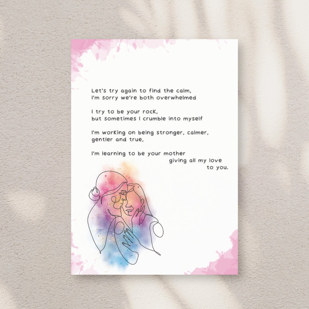 I Am Sorry Poem Gift Card With Poem for Daughter High - Etsy