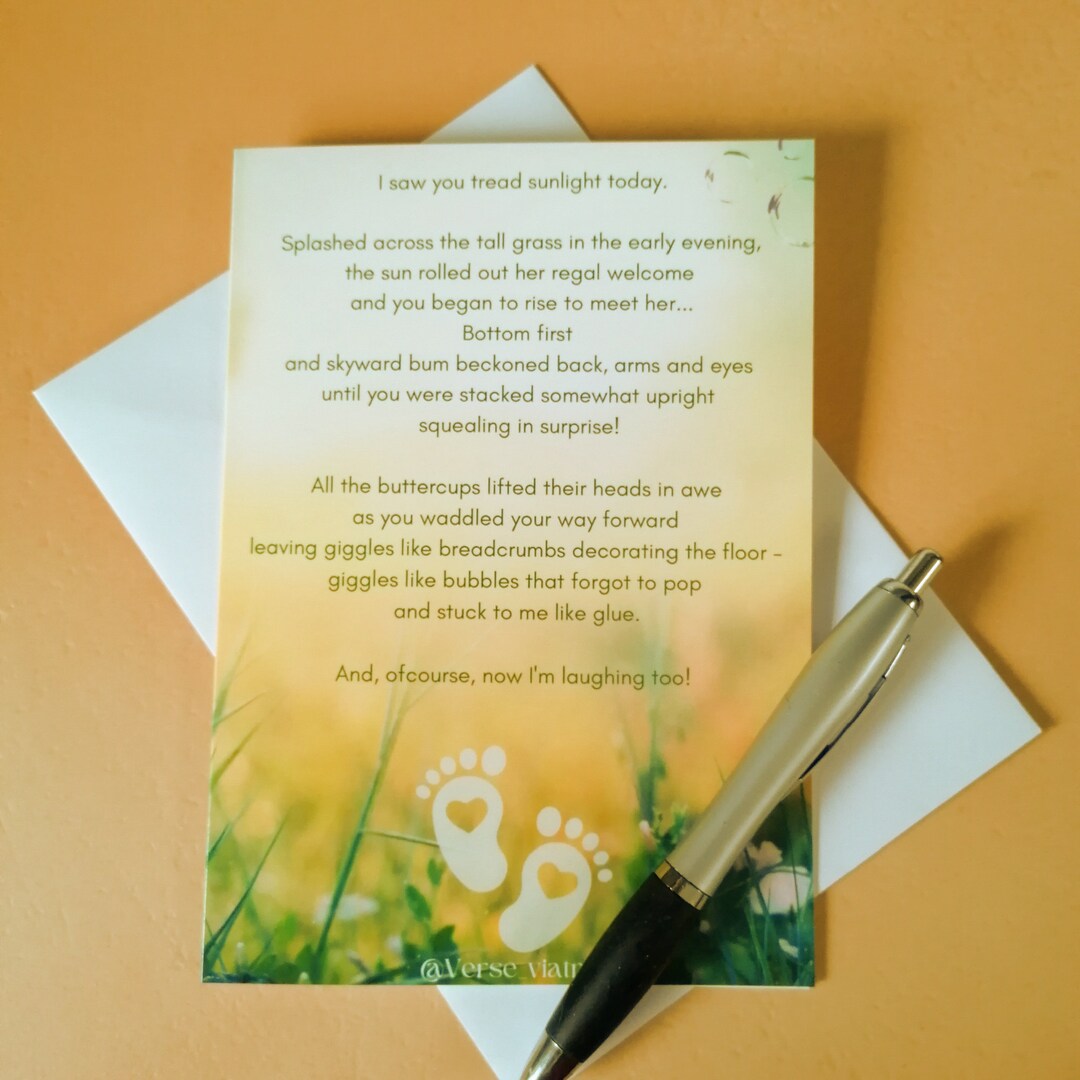 Baby First Steps Poem Card Baby Milestone Poem Card for Mum - Etsy
