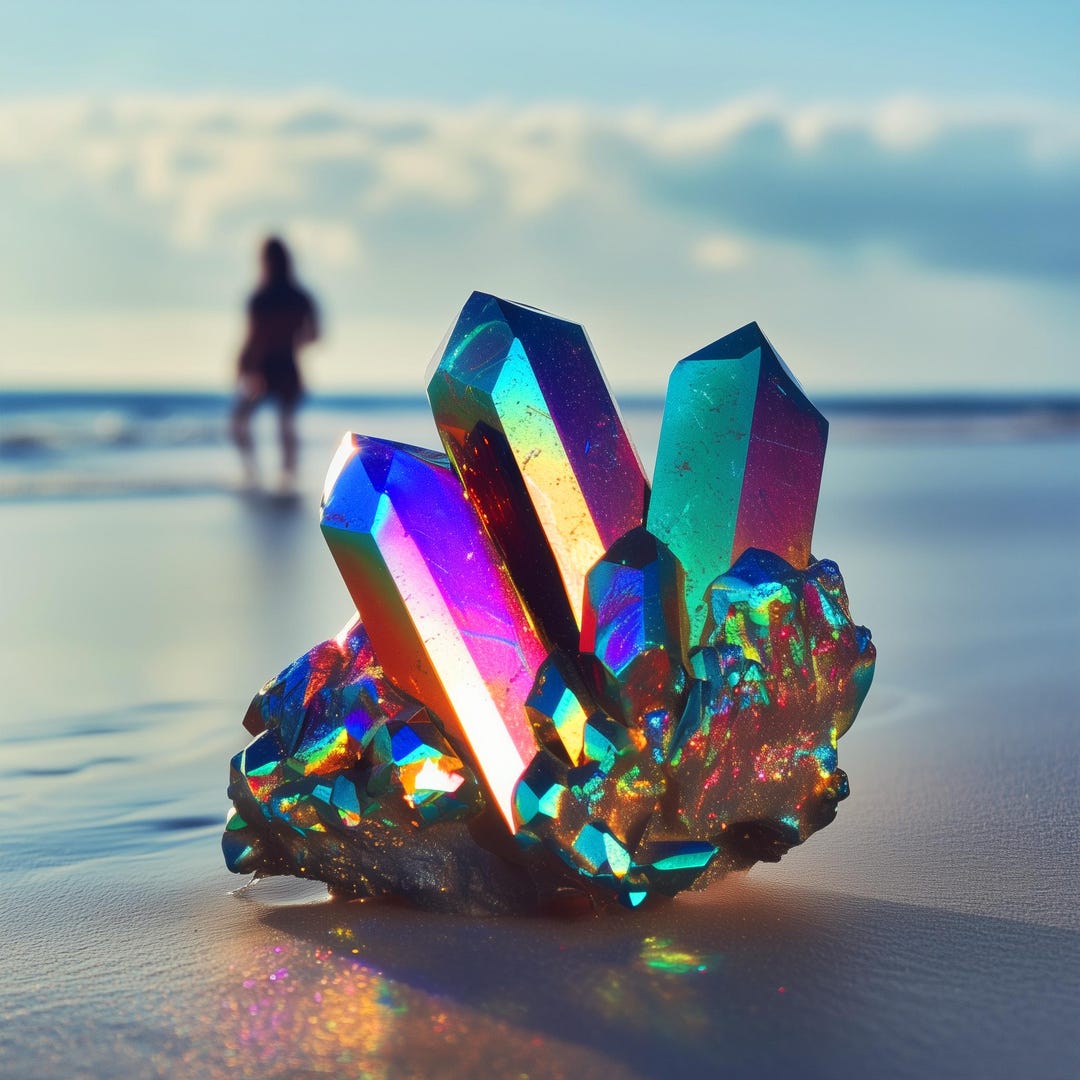 Natural Titanium Rainbow Cluster Quartz VUG Cluster Crystal Raw Rock ...