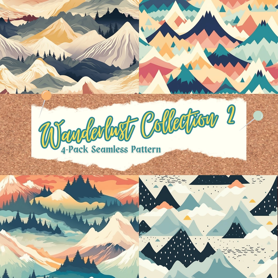 Wanderlust Collection 2: 4-pack Digital Seamless Design Patterns ...