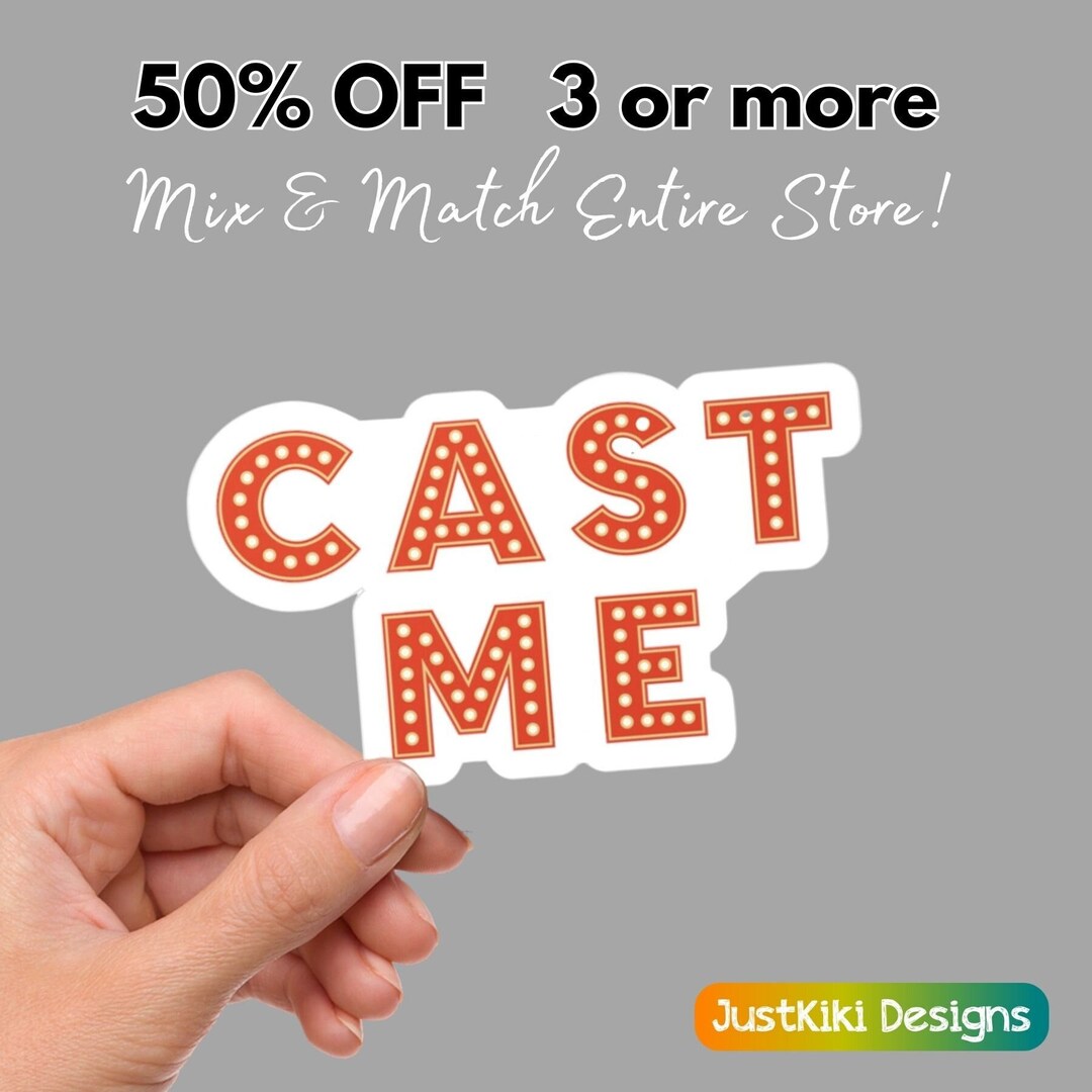 Funny Audition Musical Theater Sticker, Cast Me Actor Actress Sticker ...