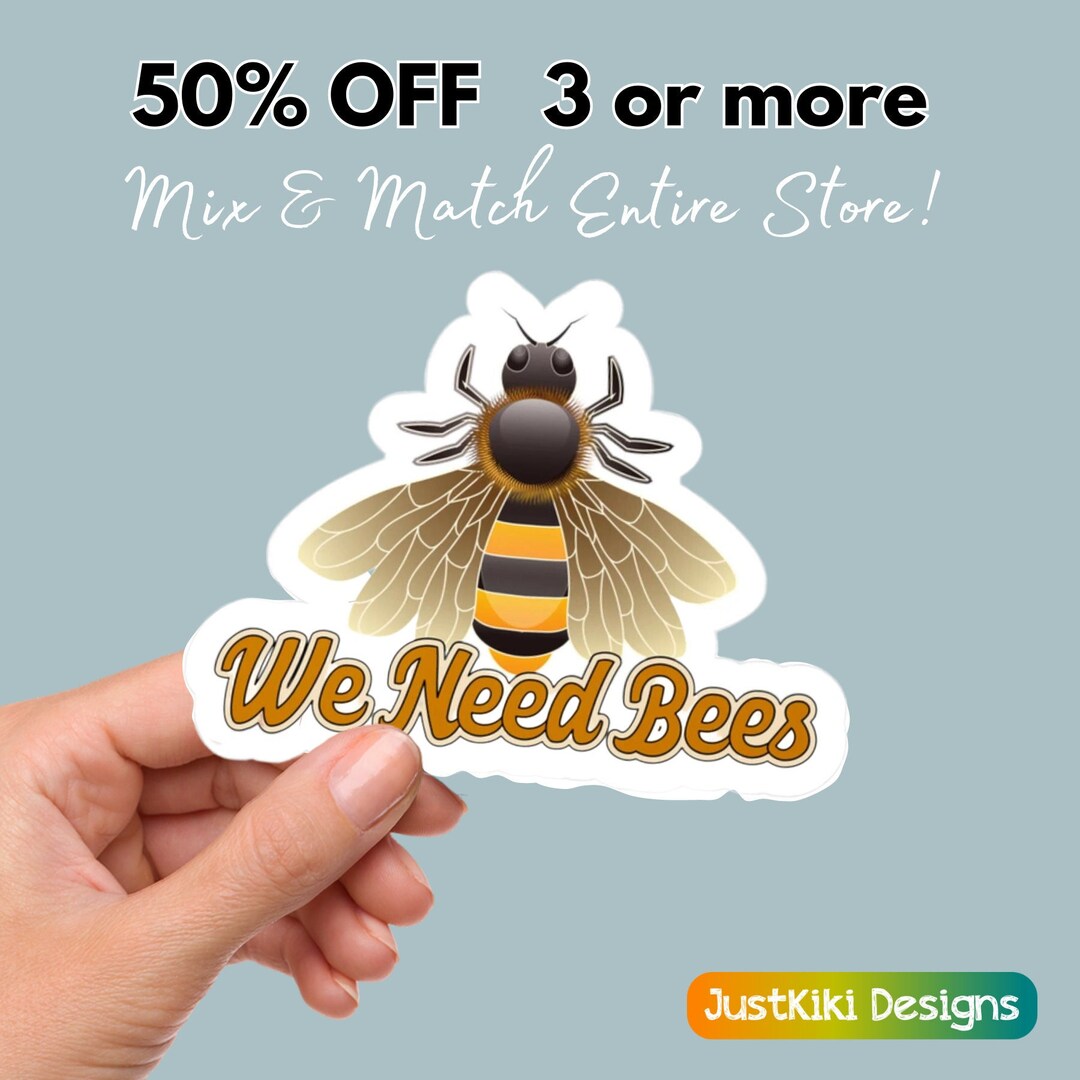 We Need Bees Sticker, Save the Bees Laptop Sticker, Beekeeper Water ...