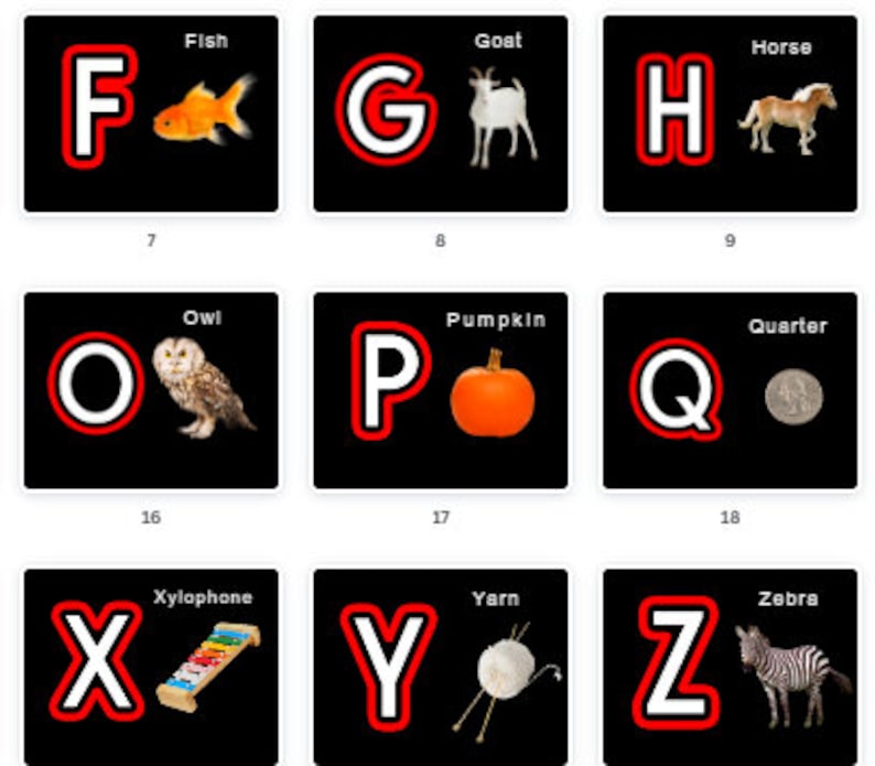 CVI Friendly Letters, High Contrast Alphabet Flashcards - Etsy