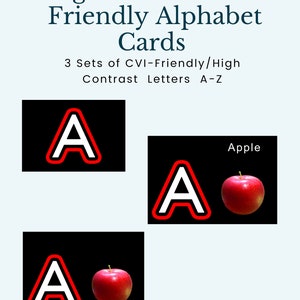 CVI Friendly Letters, High Contrast Alphabet Flashcards - Etsy