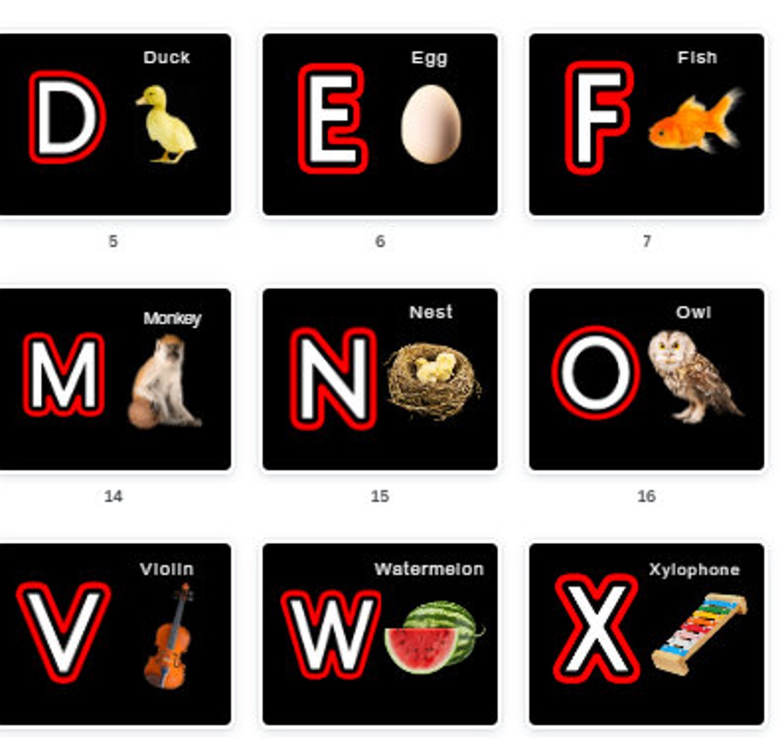 CVI Friendly Letters, High Contrast Alphabet Flashcards - Etsy