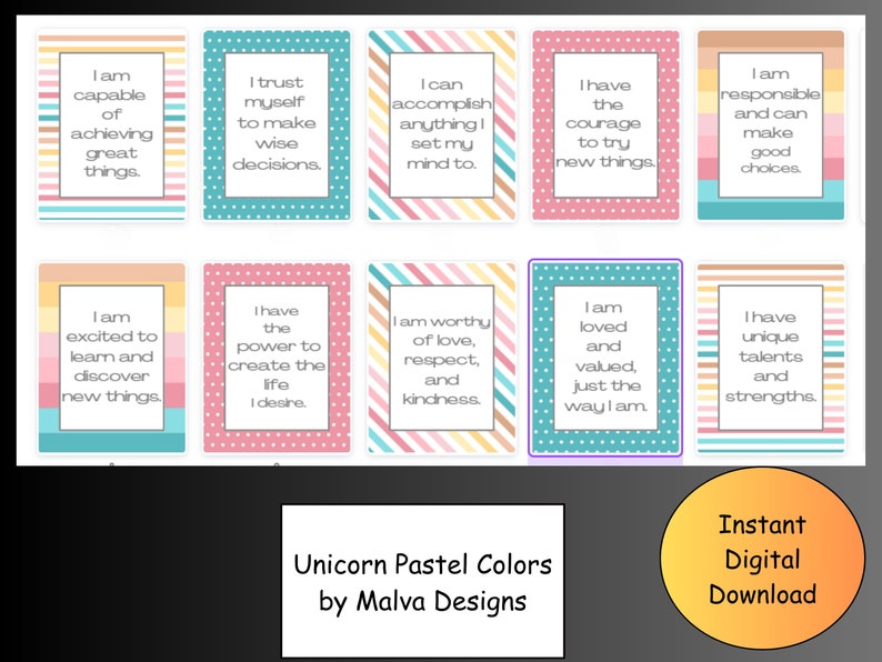 Positive Affirmation Classroom Posters - Etsy