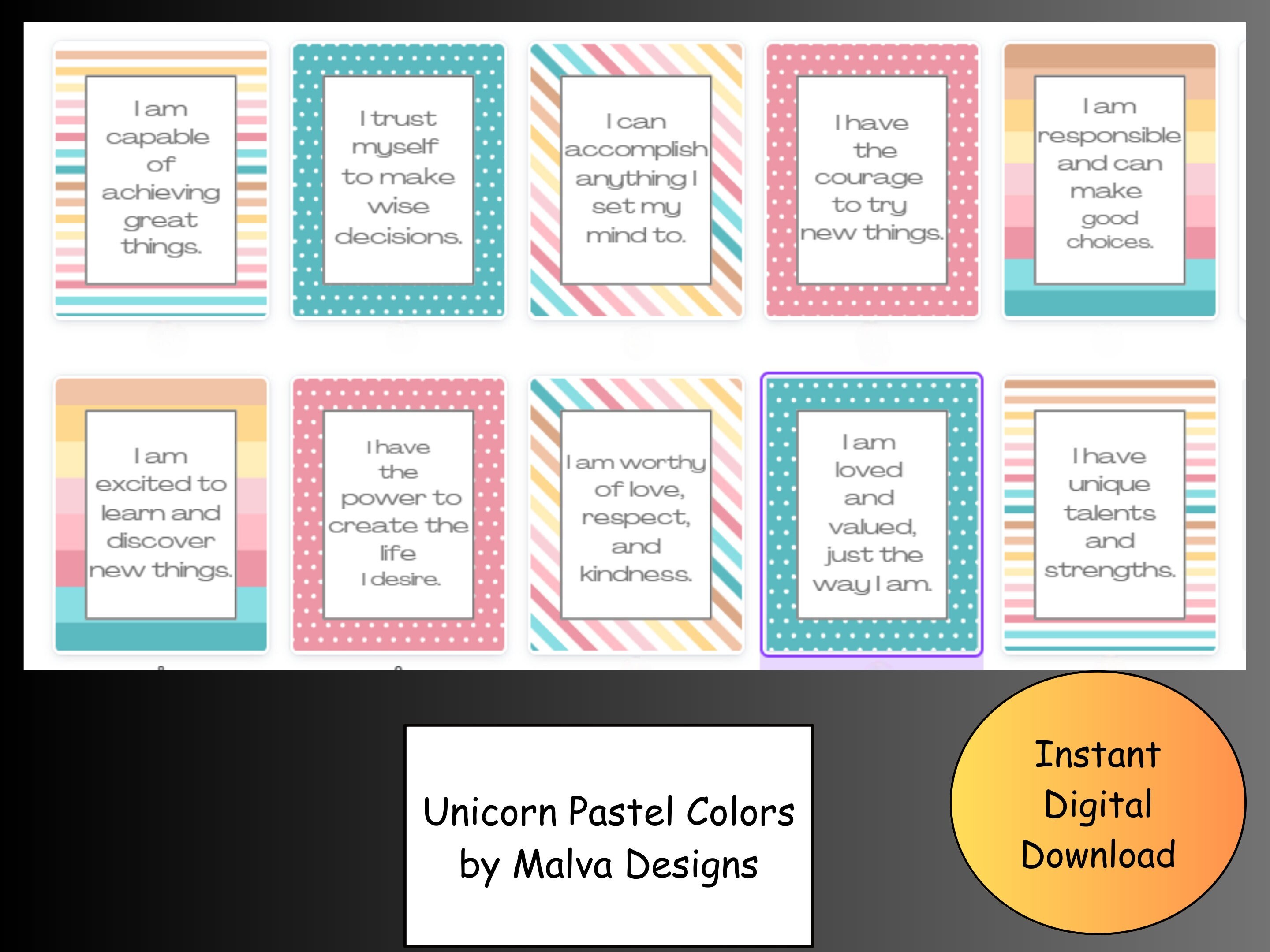 Positive Affirmation Classroom Posters - Etsy