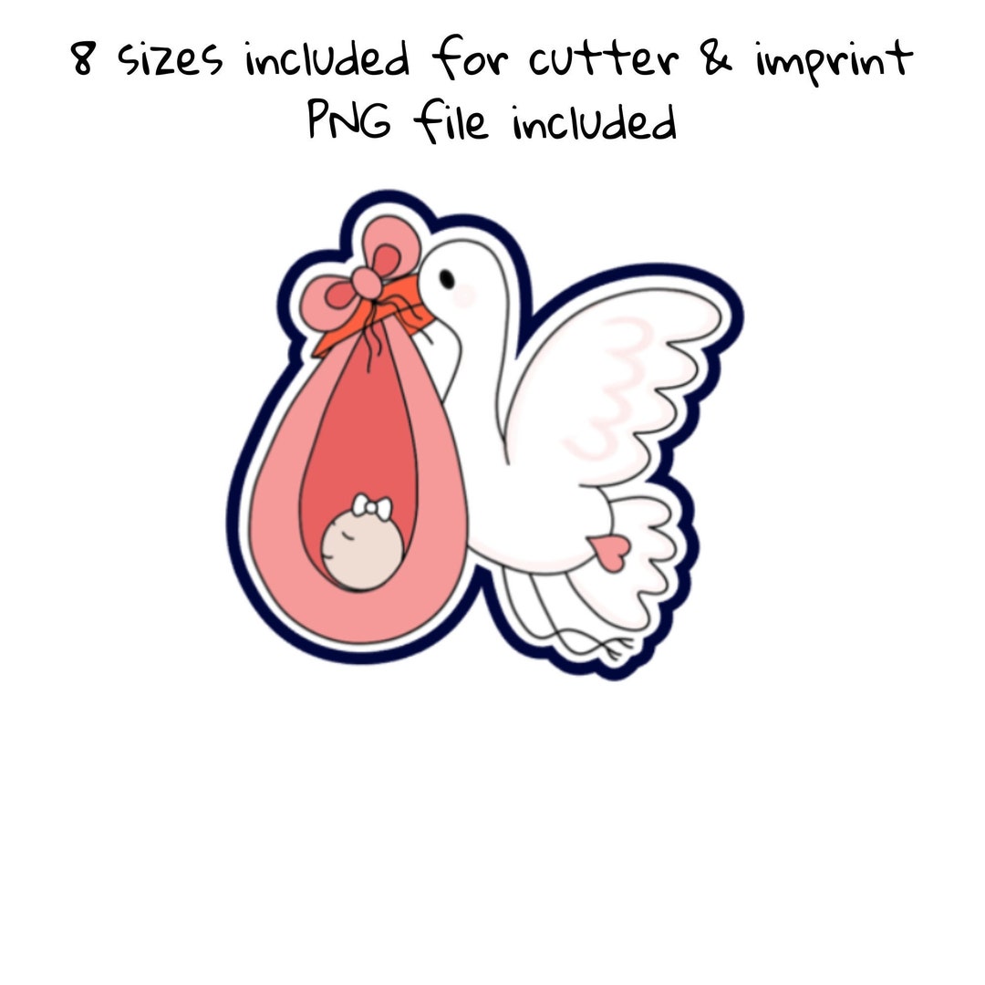 Stork Baby Baby Shower Gender Reveal Cookie Cutter STL Digital File ...