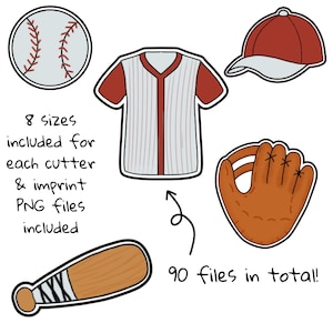 Baseball Birthday Set Ball Cap Hat Bat Glove Jersey Digital File Cookie ...