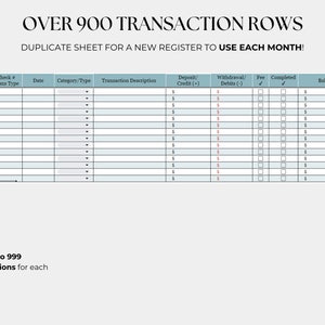 Digital Checkbook Register, Income and Expense Tracker, Spending Ledger ...