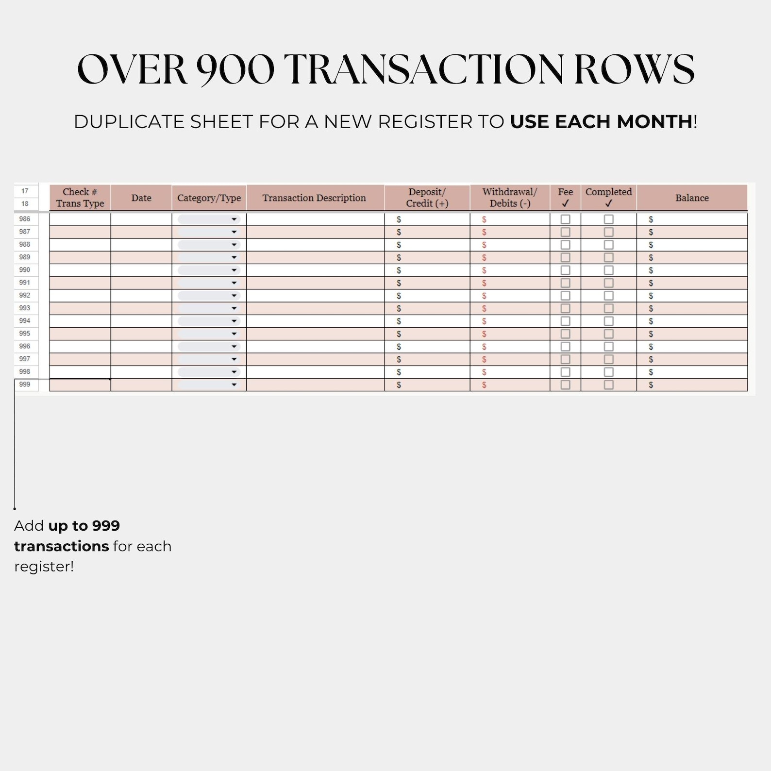 Excel Checkbook Register, Income and Expense Tracker, Brown Excel ...