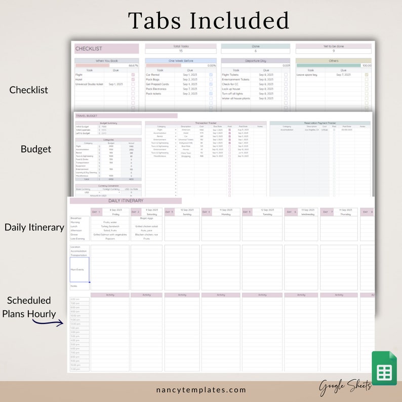 Ultimate Travel Planner Google Sheets Digital Travel - Etsy